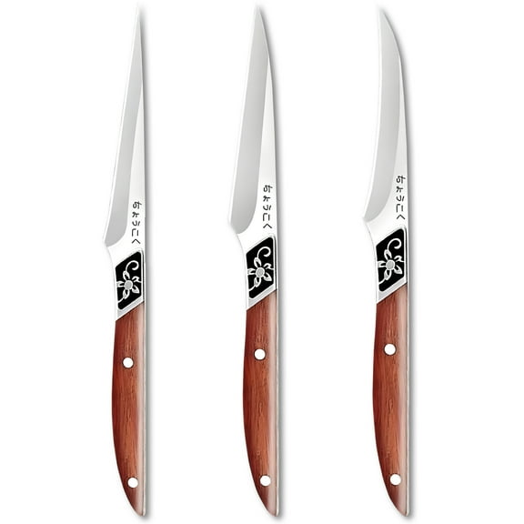 15-Piece Stainless Steel Knife Set with Wood Handle & Block - Sharp ...