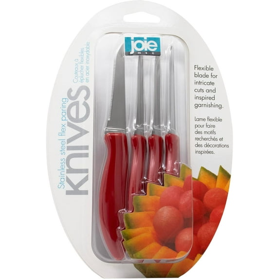Paring and Garnishing Knives Set of 4 Stainless Steel 2.75-Inch Tapered ...