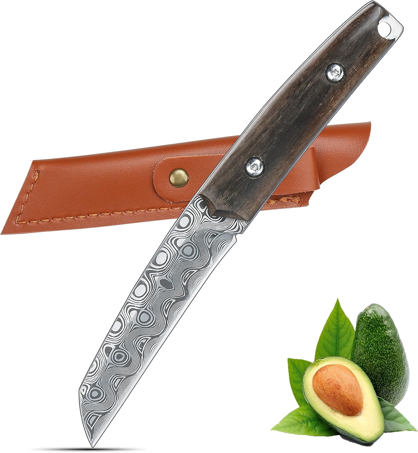 Paring knives Stainless Steel 3.2 Inch Utility Knife Full Tang Fruit ...
