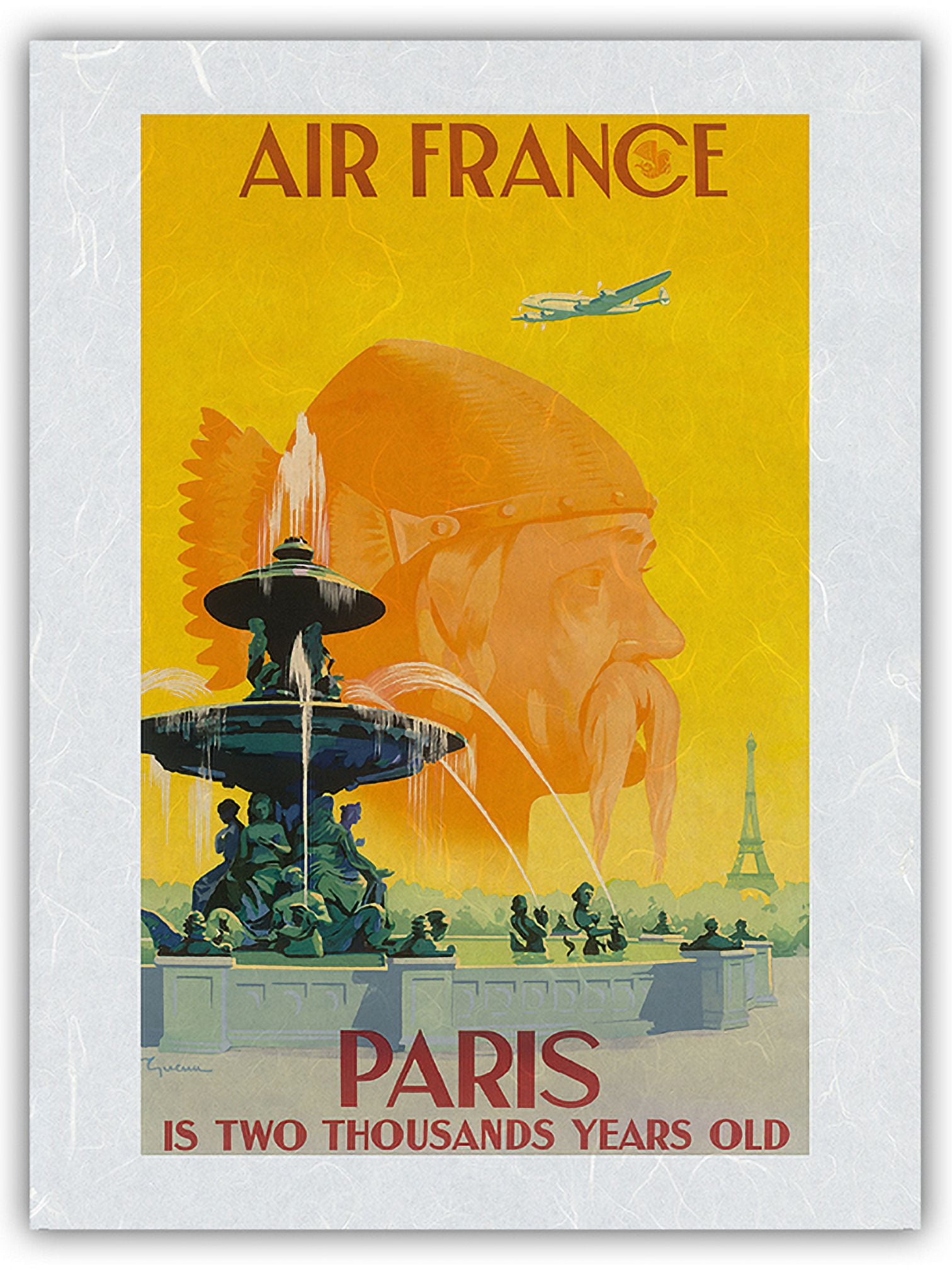 Paris - 2000 years old - Vintage Travel Poster by Vincent Guerra c.1949 ...