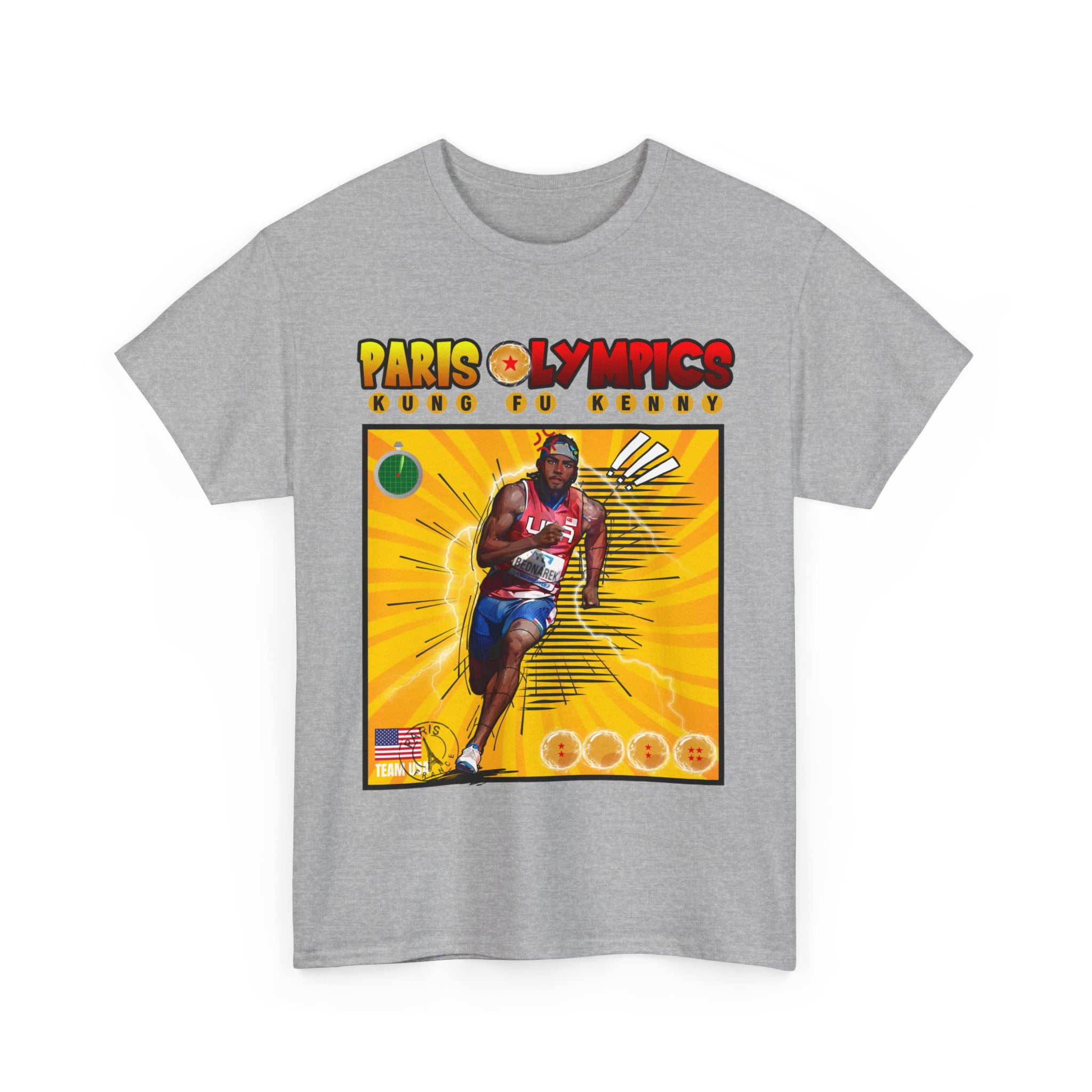 Paris 2024 Team USA Kung Fu Kenny Bednarek Track Unisex Cotton Tee ...