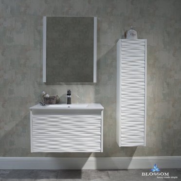 Ambra Column Bathroom Column in Gloss White - Walmart.com