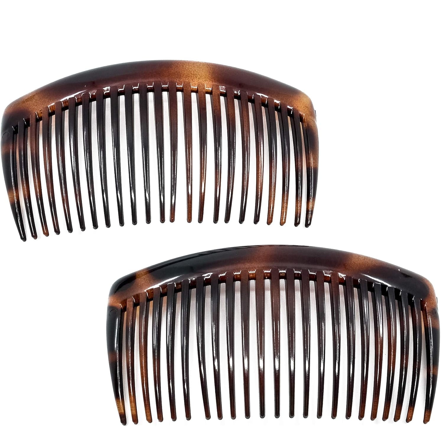 Paris AD66/2 French Side Comb Large Curved Tortoiseshell Hair Combs for Women Fine Hair, 4 Inch ...