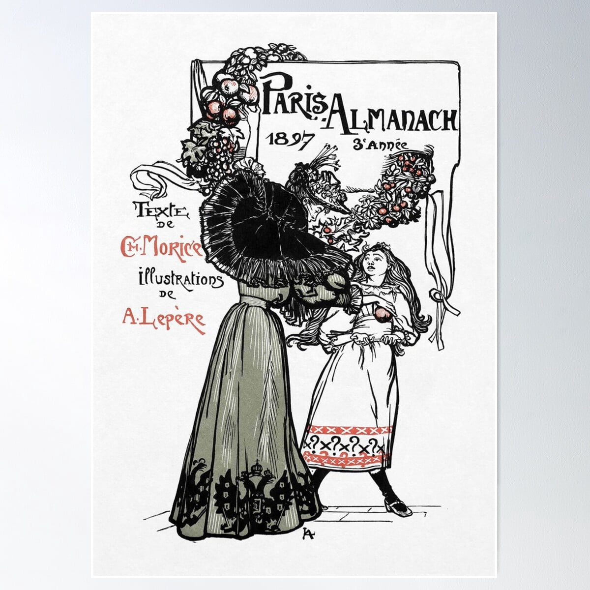 Paris Almanac 1897 - Vintage Artwork Poster Wall Art, Modern Wall Decor ...