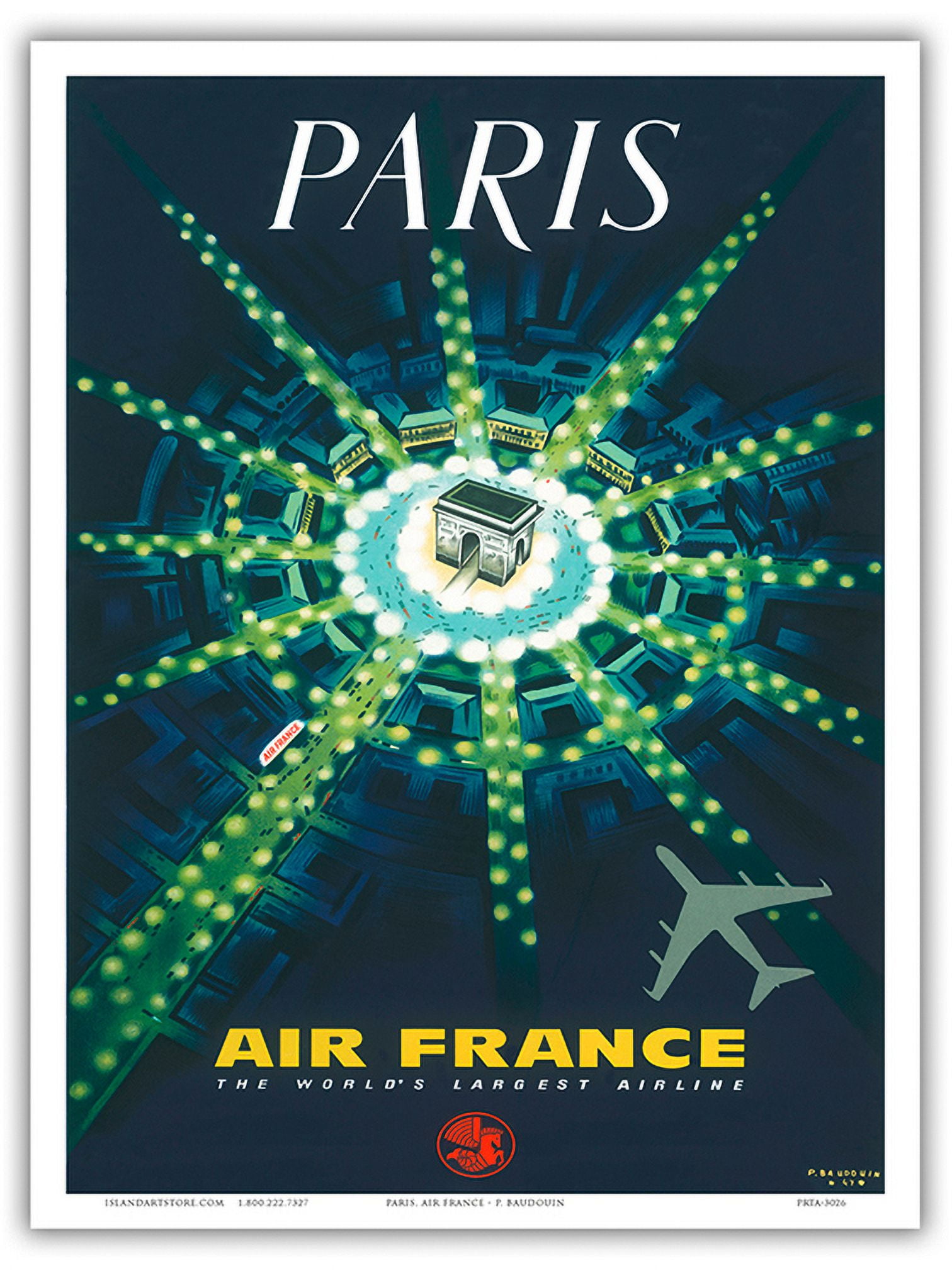 Paris - Arc de Triomphe (Arch of Triumph) - France - Vintage Airline ...