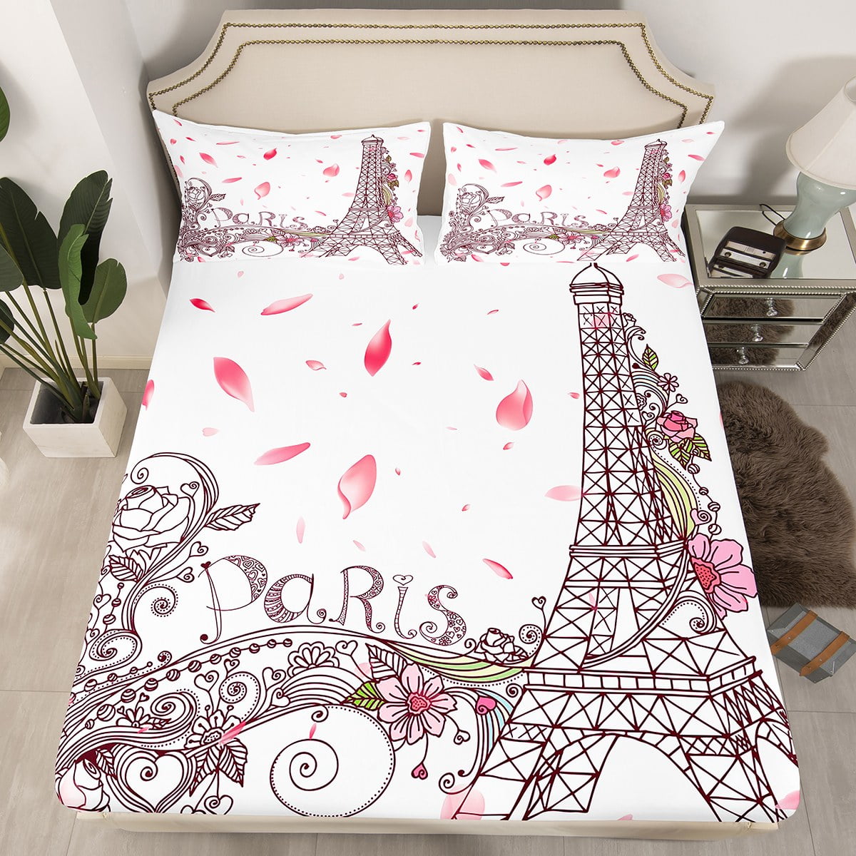 Paris Bed Sheets France Eiffel Tower Bedding Set Paris Themed Bedroom ...