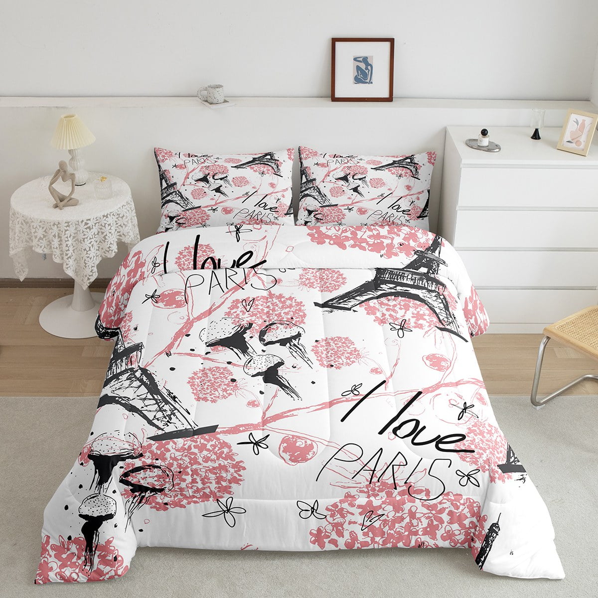 Paris Bedding Comforter Sets King Eiffel Tower Comforter Set Couples ...
