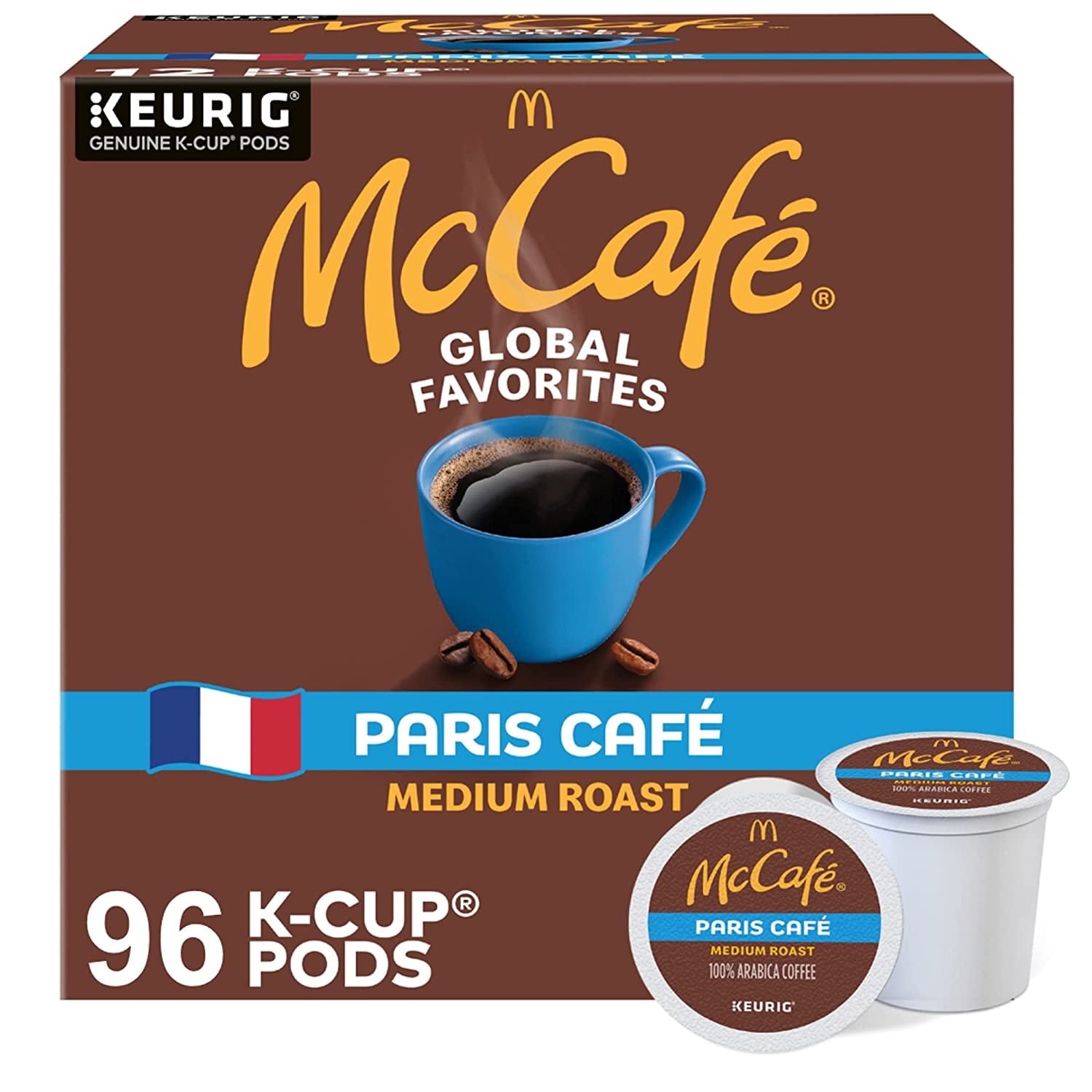 Paris Cafe, Single Serve Coffee Keurig K-Cup Pods, Medium Roast Coffee ...