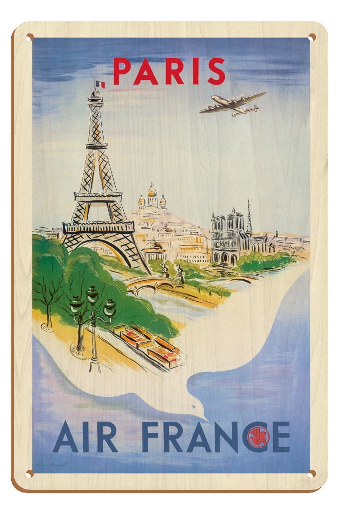 Paris - Capital of France - Eiffel Tower - Vintage Airline Travel ...