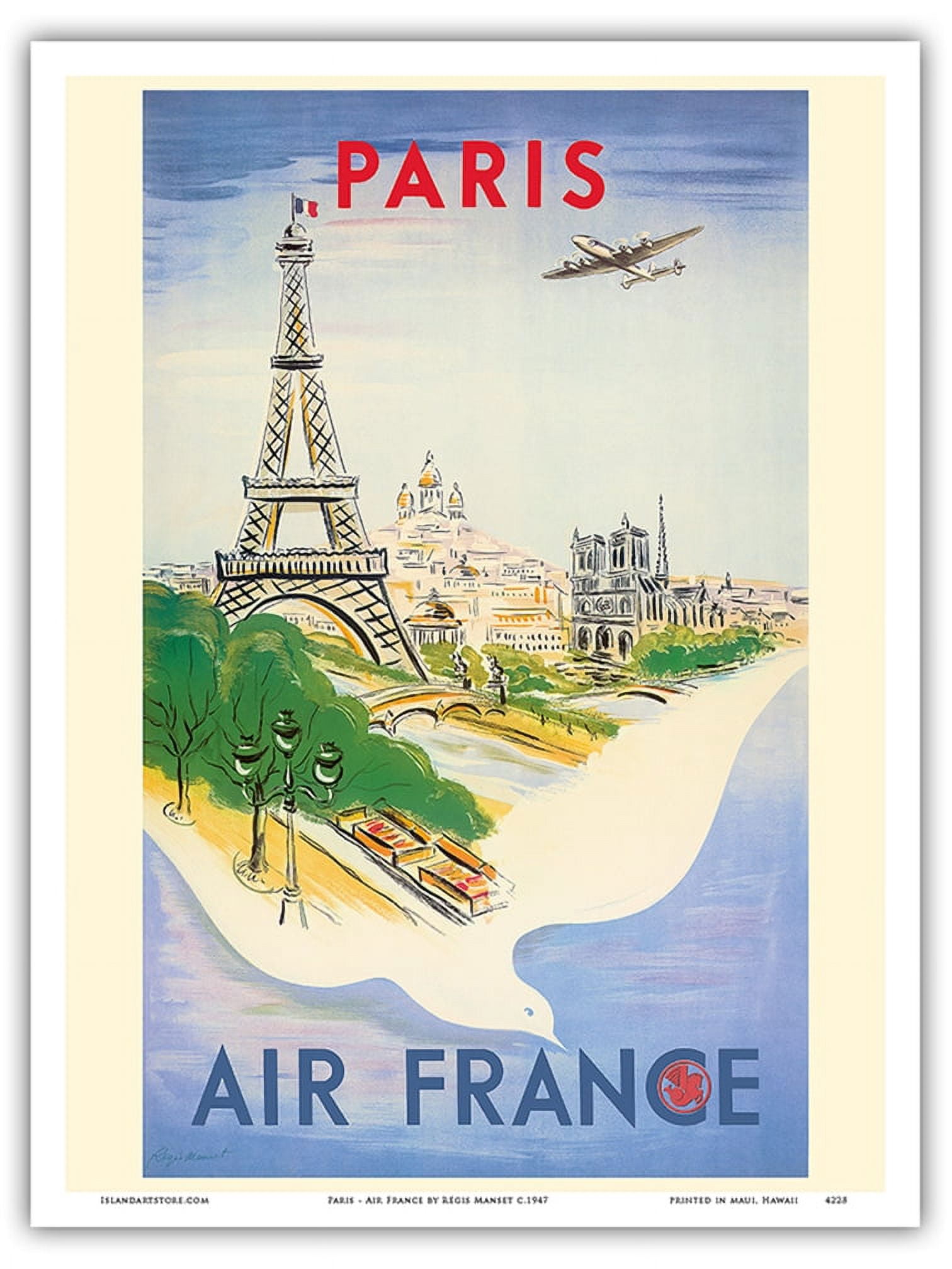 Paris - Capital of France - Eiffel Tower - Vintage Airline Travel ...