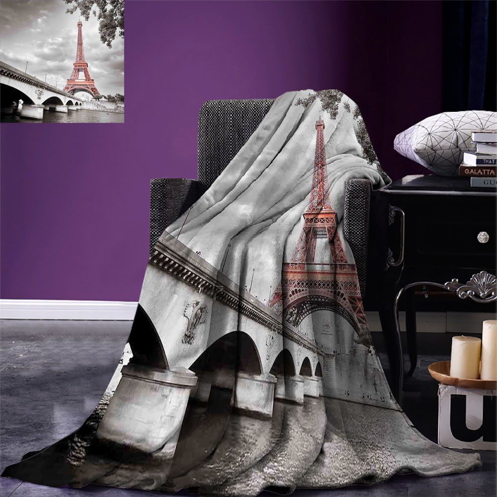 Paris City Decor Throw Blanket Eiffel Tower Bridge Capital City ...
