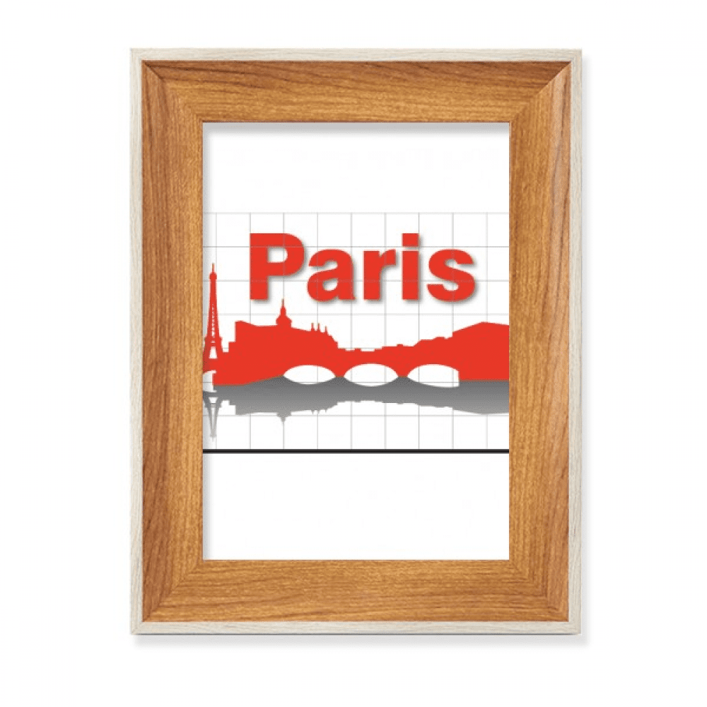 Paris City Outline Coordinate Axis Desktop Wooden Photo Frame Display ...