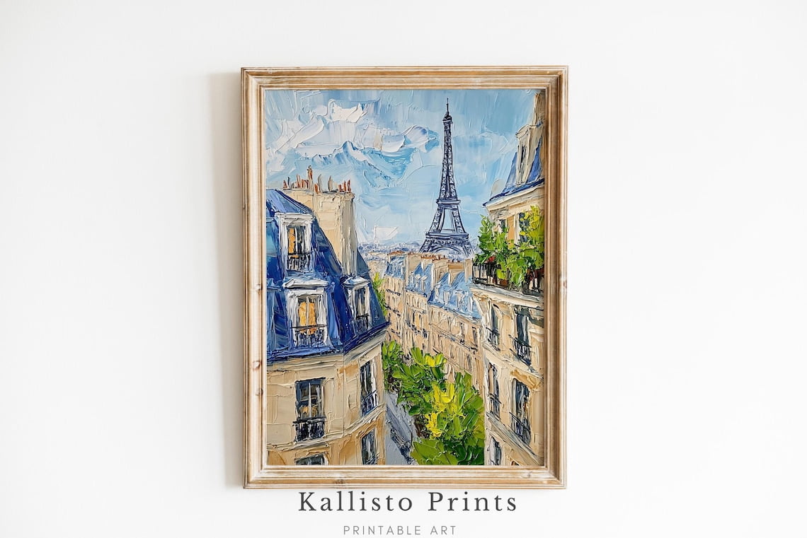 Paris Cityscape Art Print Poster, Impressionist Eiffel Tower , French ...