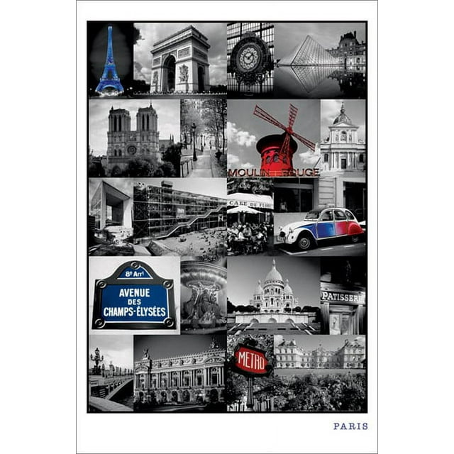 Paris (Collage) Laminated Poster (24 x 36) - Walmart.com