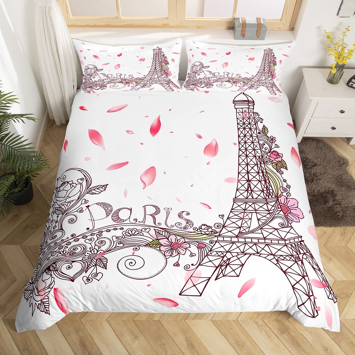 Paris Comforter Cover France Eiffel Tower Bedding Set Paris Themed ...
