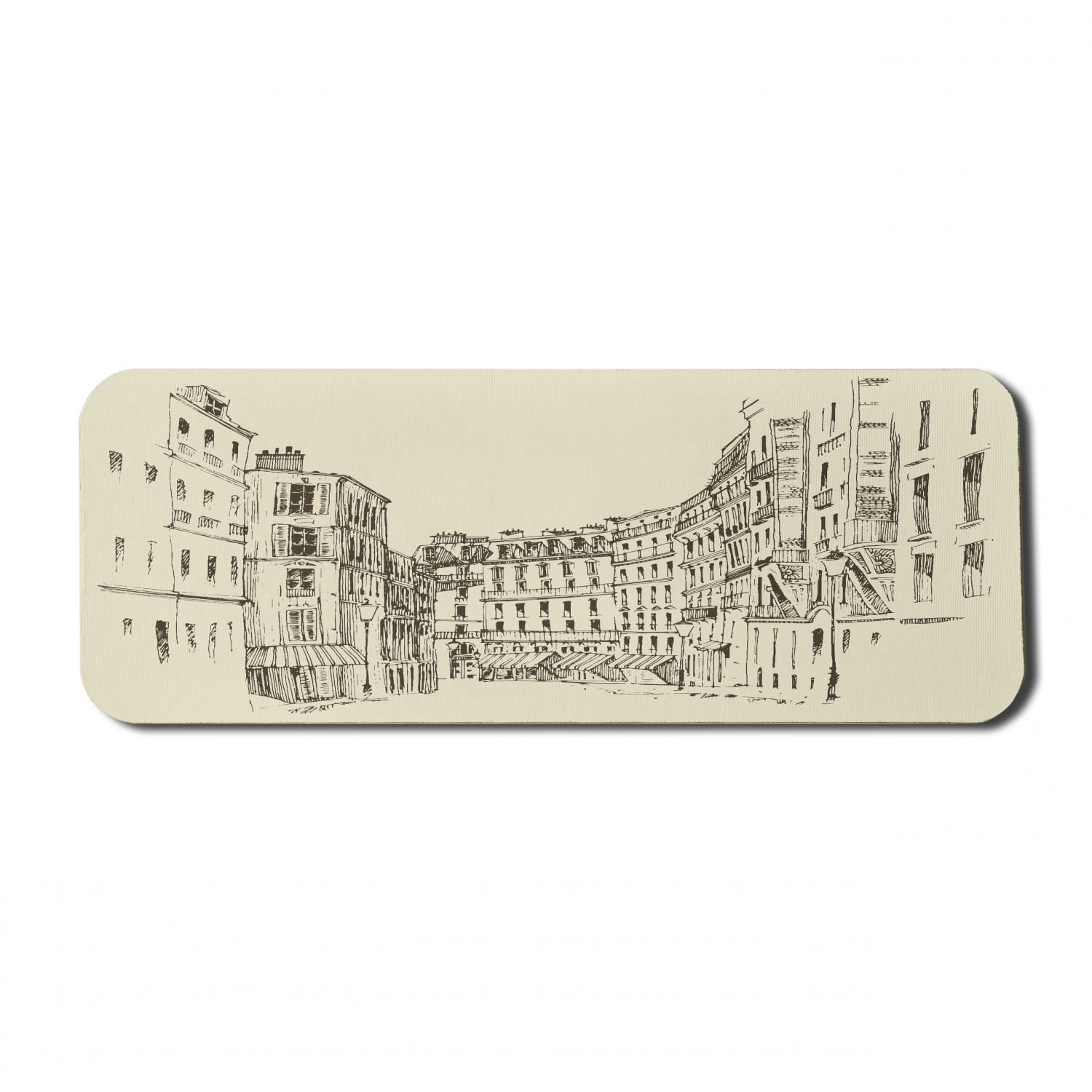 Paris Computer Mouse Pad, Hand Drawn Buildings of France European ...