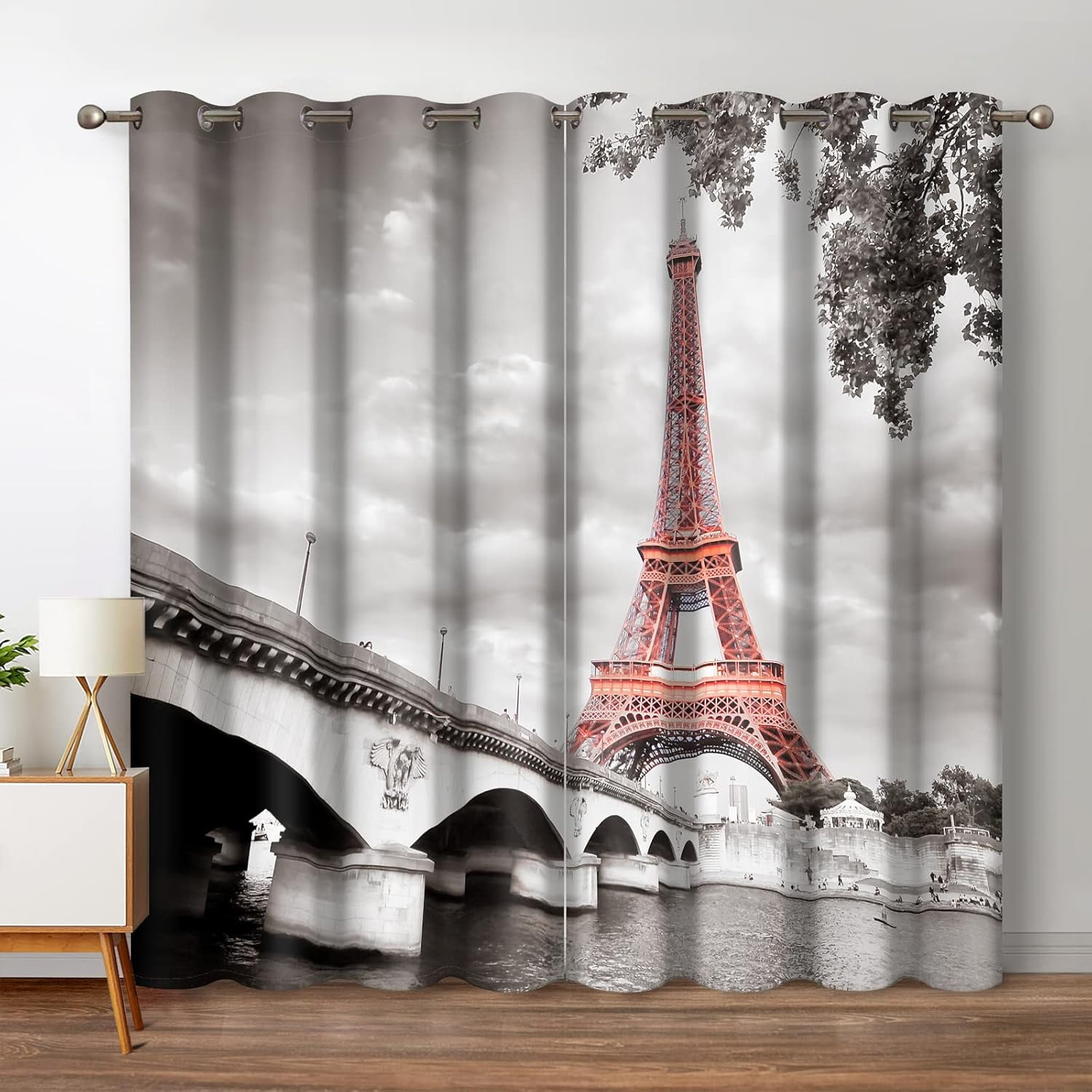 Paris Eiffel Tower Blackout Curtains Landmark Picture of Famous Place ...