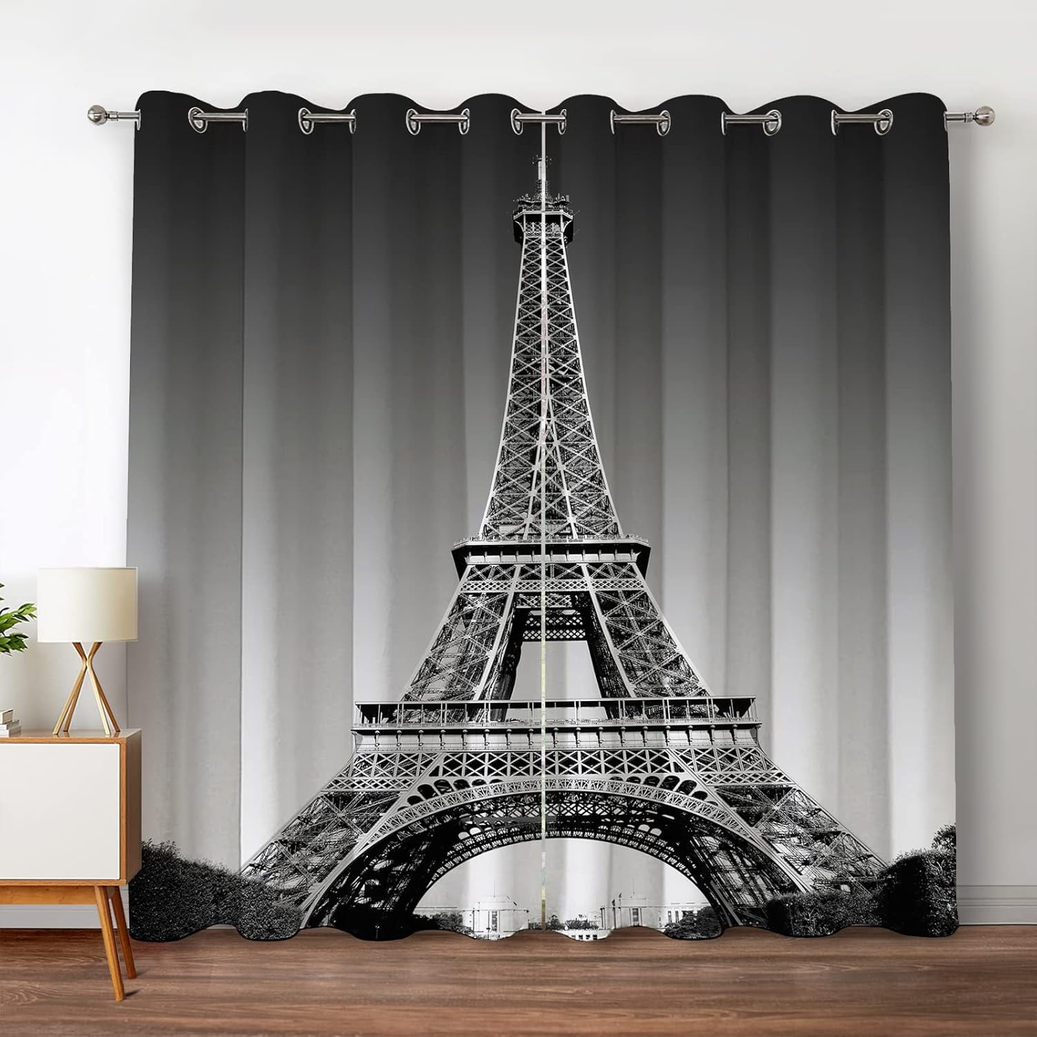 Paris Eiffel Tower Blackout Curtains Paris Landmark Picture of Famous ...