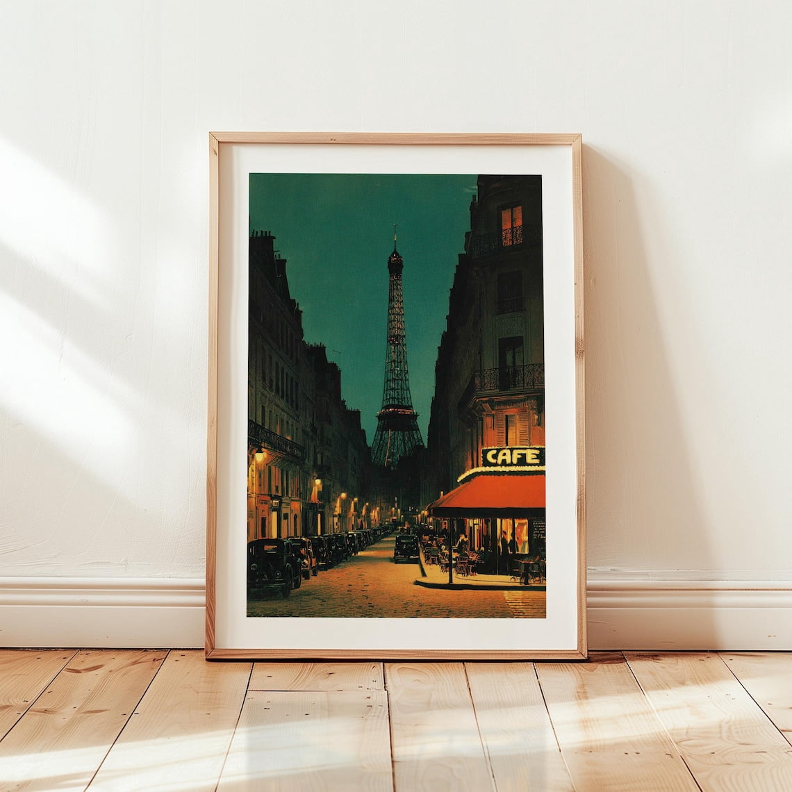 Paris Eiffel Tower Cafe Night Poster Unframed Paper Print - Walmart.com