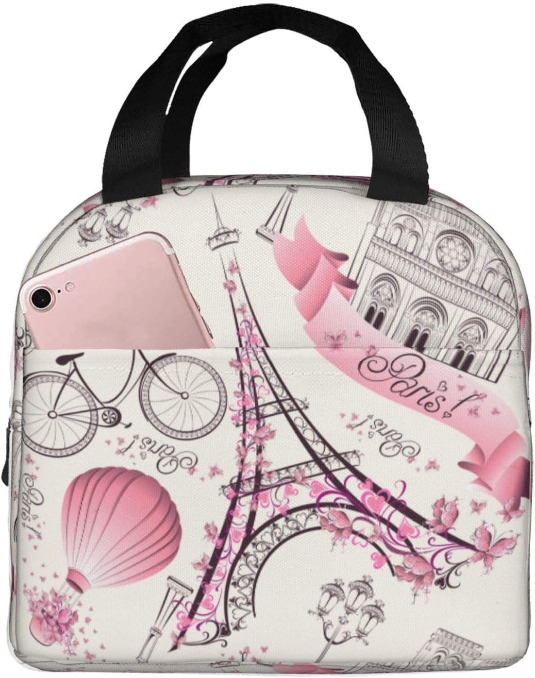 Paris Eiffel Tower Lunch Bag Compact Tote Bag Reusable Lunch Box ...
