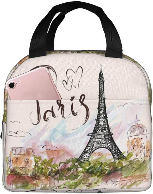 Paris Eiffel Tower Lunch Bags For men women Reusable Insulated Lunch ...