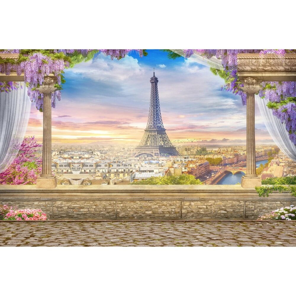 Paris Eiffel Tower Pink Newborn Baby Birthday Photography Backdrop ...