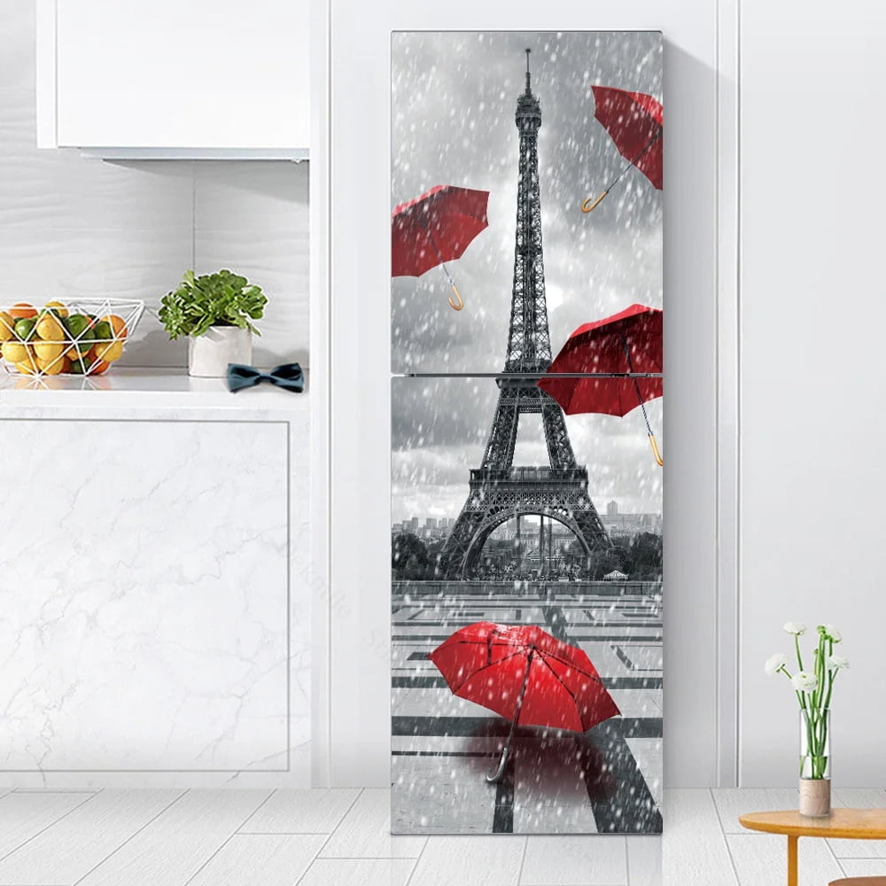 Paris Eiffel Tower Refrigerator Sticker World City Landscape Poster ...