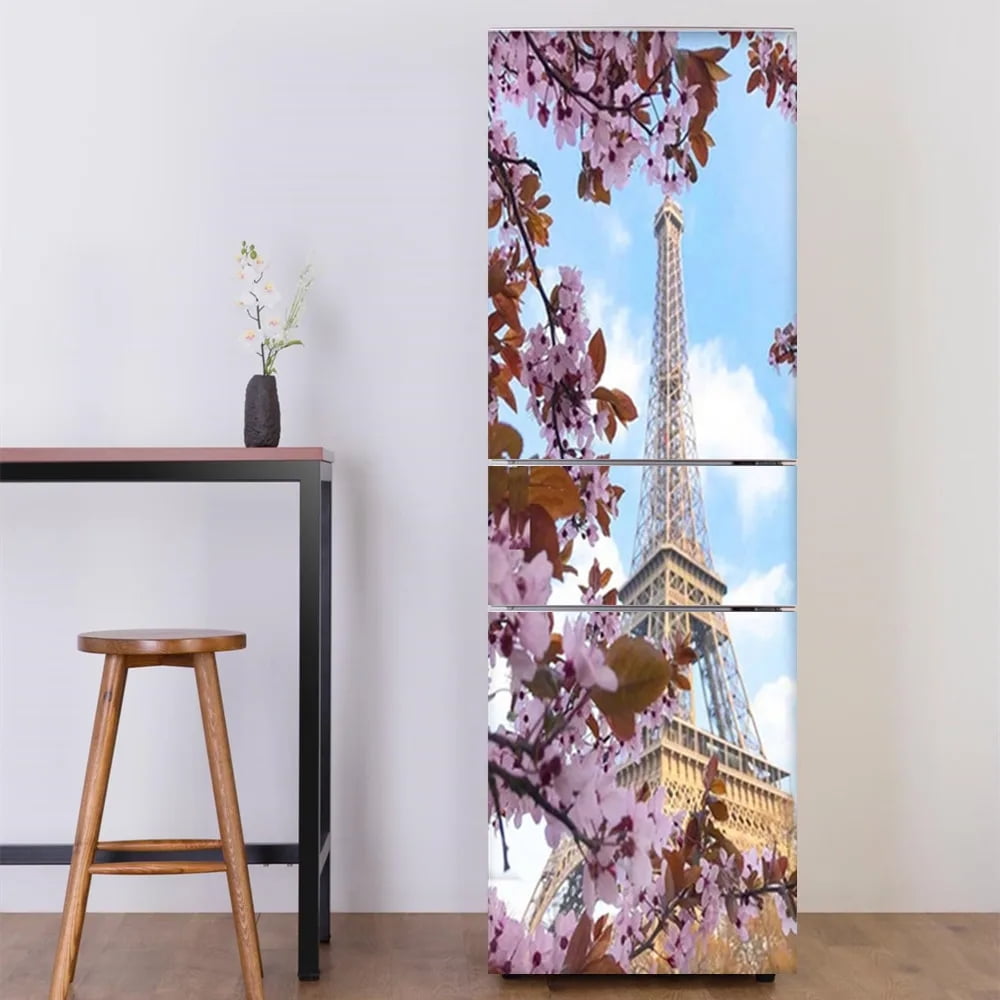 Paris Eiffel Tower Refrigerator Sticker World City Landscape Poster ...
