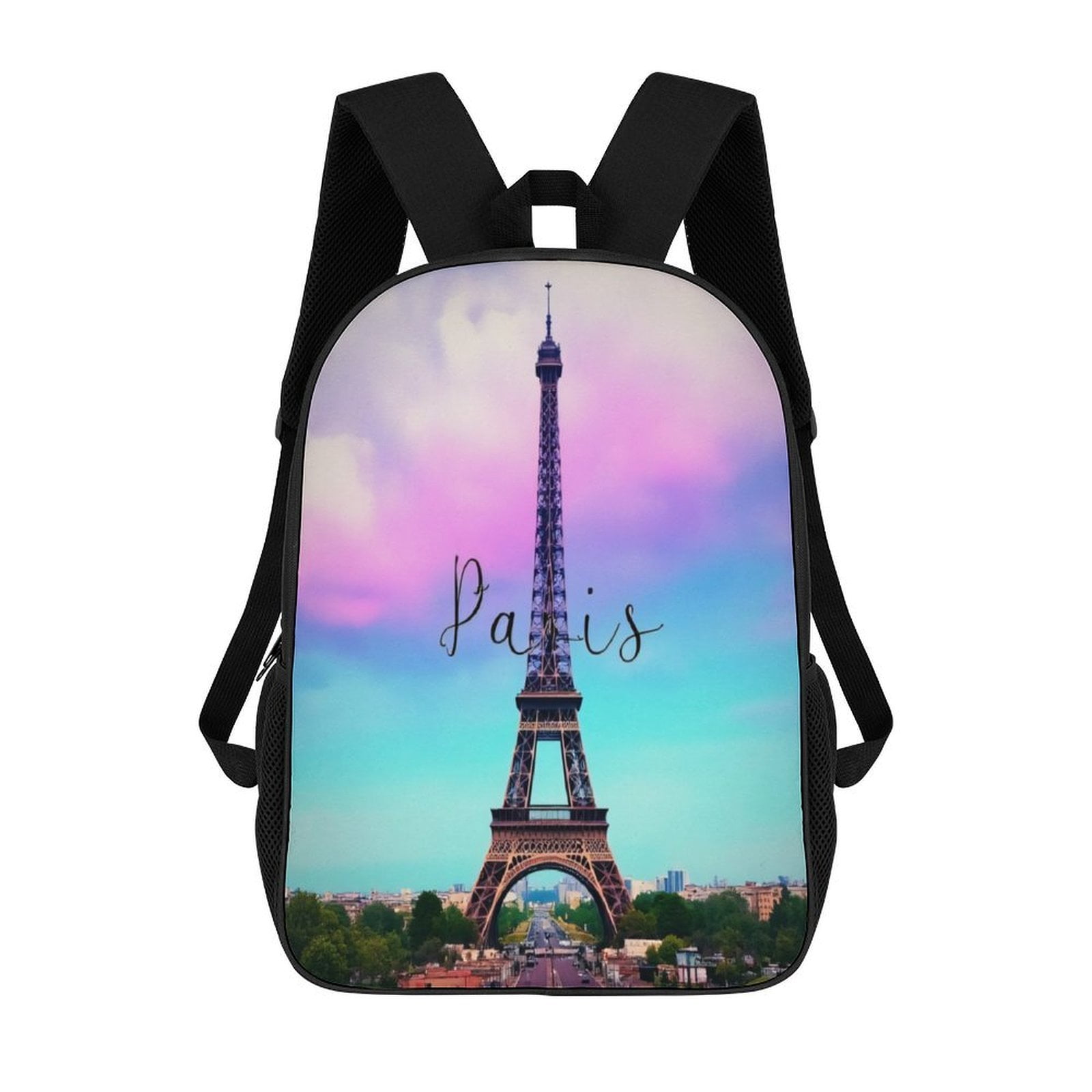 Paris Eiffel Tower Skyline 3D Print 17in adolescent Backpack knapsack ...
