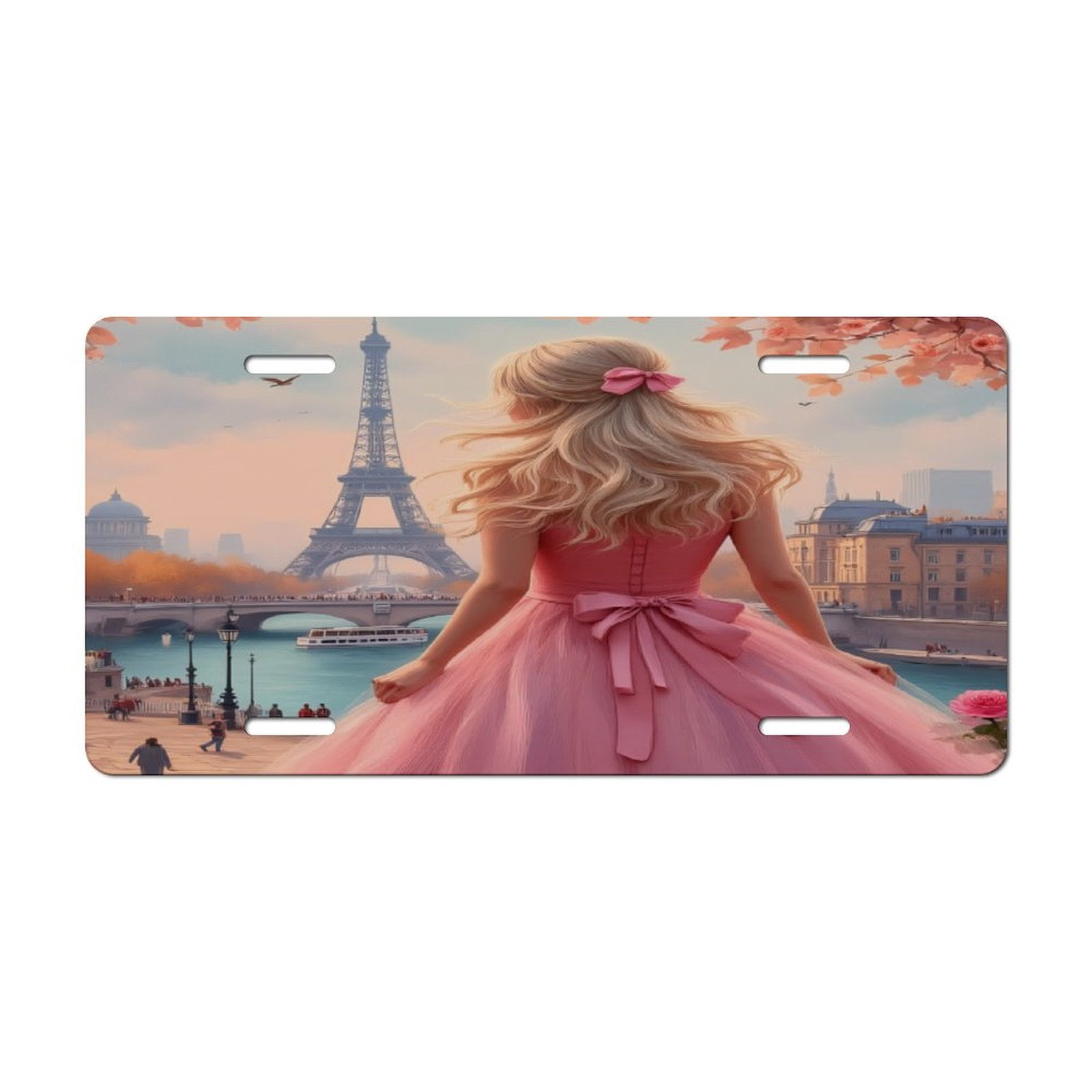 Paris Eiffel Tower View Car Decorative Front License Plate,Vanity Tag ...