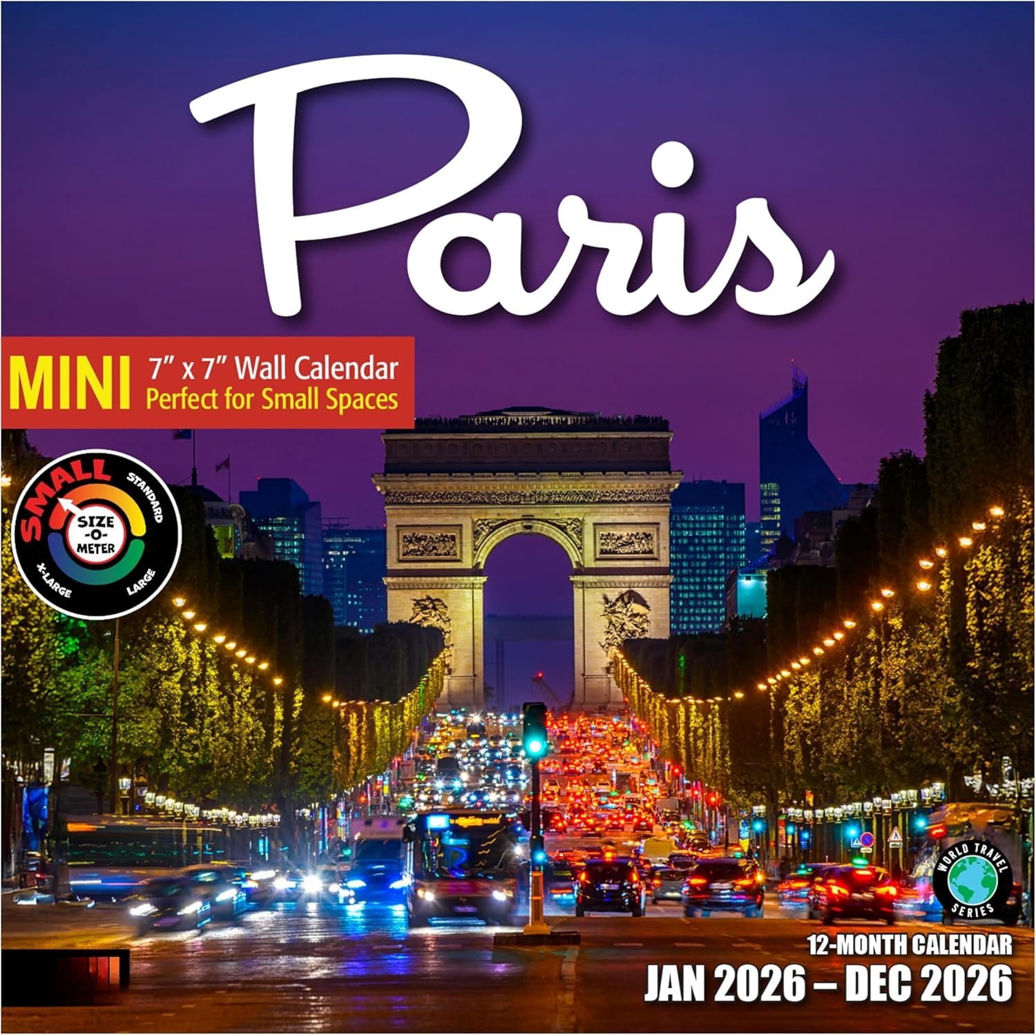 Paris France 2026 Mini Wall Calendar 12 Month | 7" x 14" Open | Thick ...