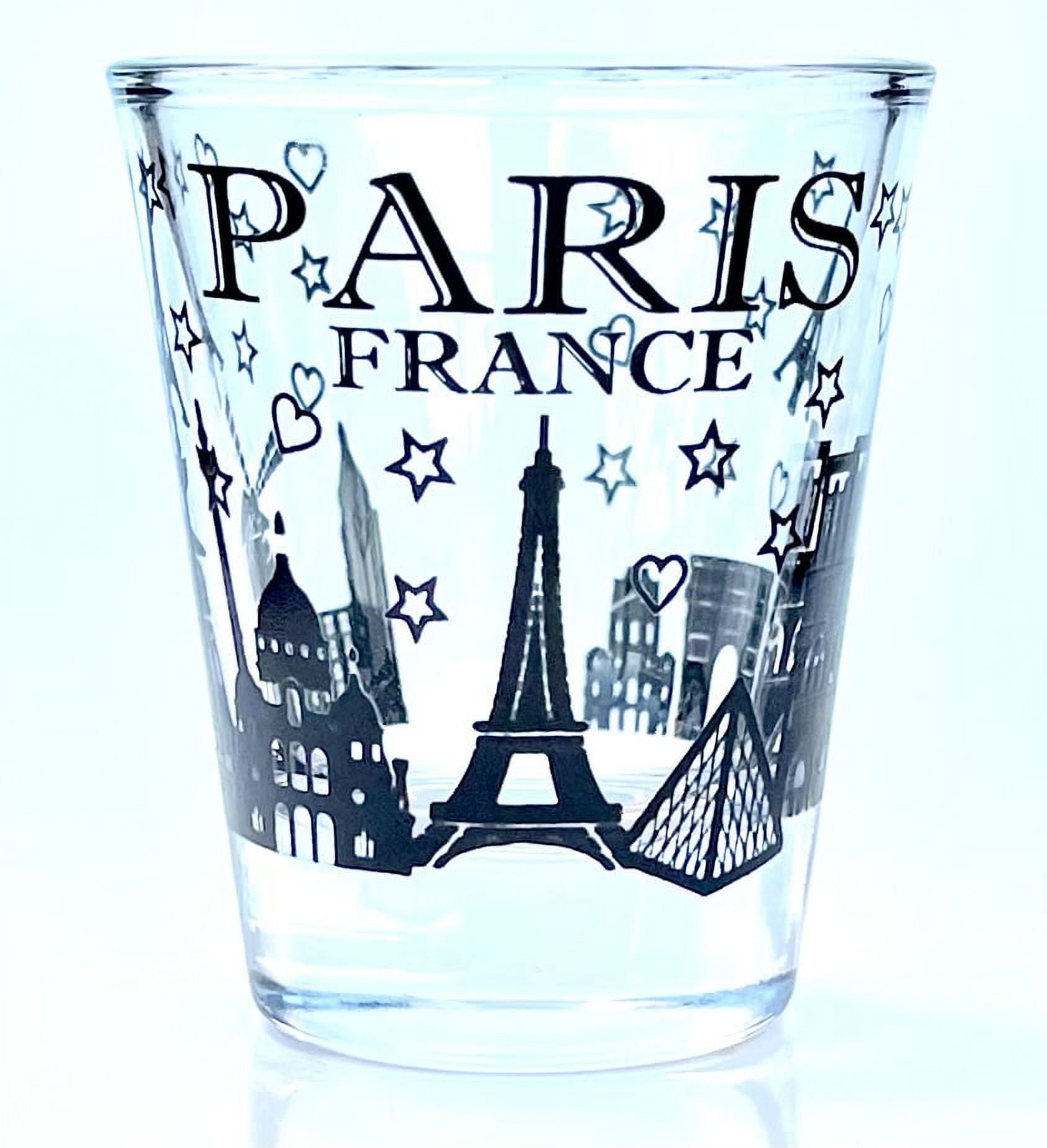 Paris France Black Landmarks Collage Shot Glass - Walmart.com
