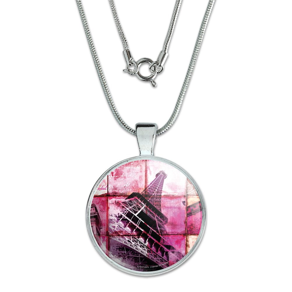 Paris France Eiffel Tower Arc de Triomphe Tile Collage 1" Pendant with ...