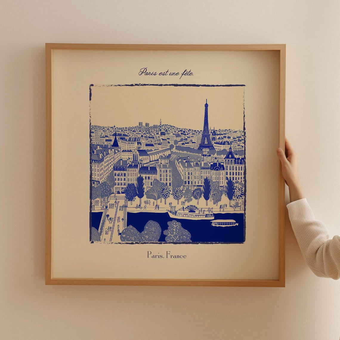 Paris France – Eiffel Tower Cityscape Poster – Parisian Travel ...