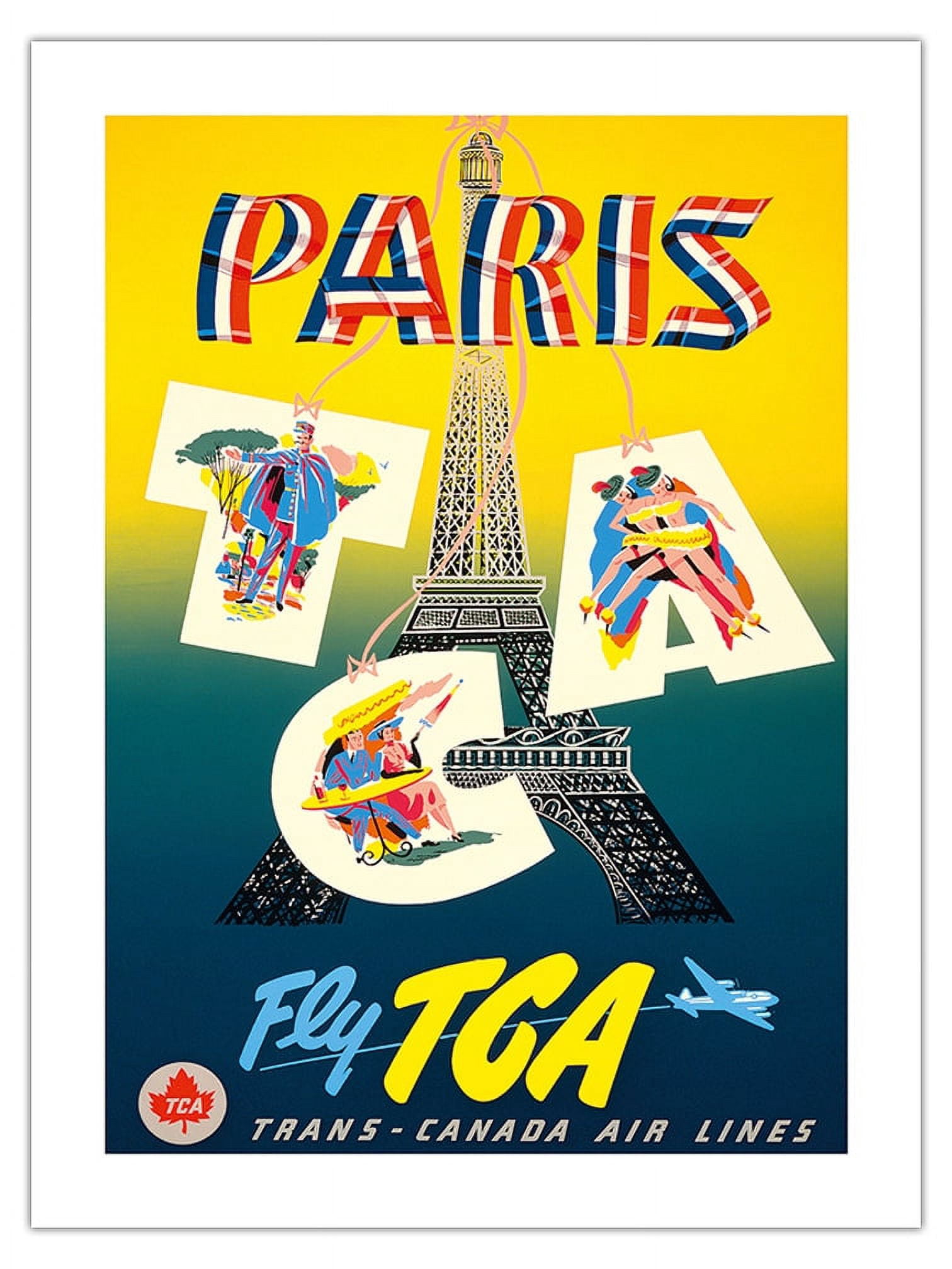 Paris France - Eiffel Tower - Fly TCA (Trans-Canada Air Lines ...