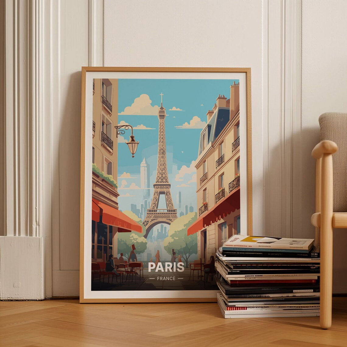 Paris France Eiffel Tower Travel Poster, Europe Wall Art, Home Decor ...