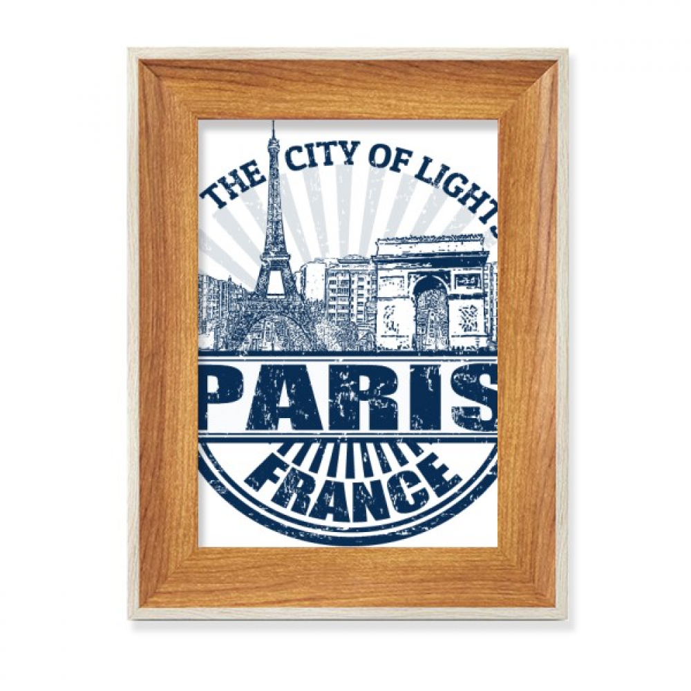 Paris France Flag Eiffel Tower Architecture Desktop Wooden Photo Frame ...