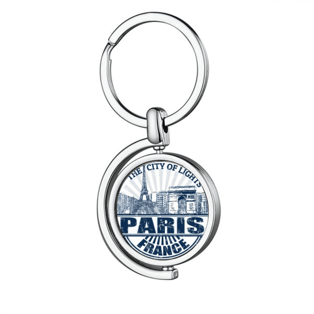 Paris France Flag Eiffel Tower Architecture Rotating Keychain Metal ...