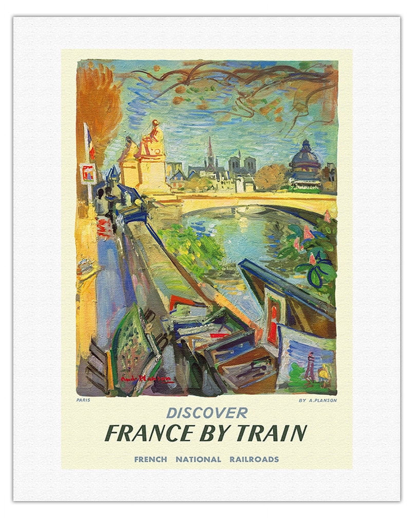 Paris France - Left Bank of the Seine River - French National Railroads ...