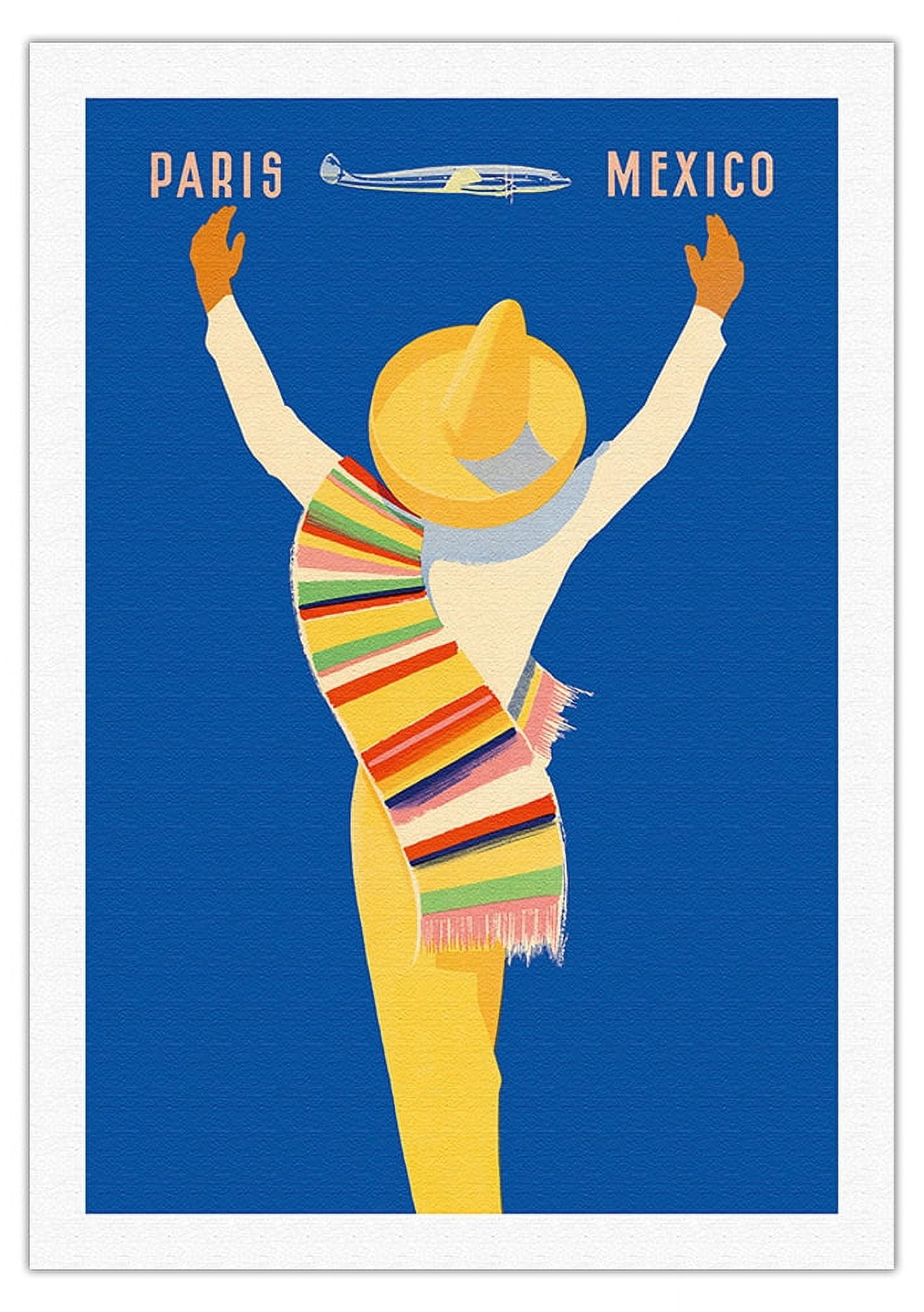 Paris France - Mexico - Native Mexican in Sombrero and Poncho - Vintage ...