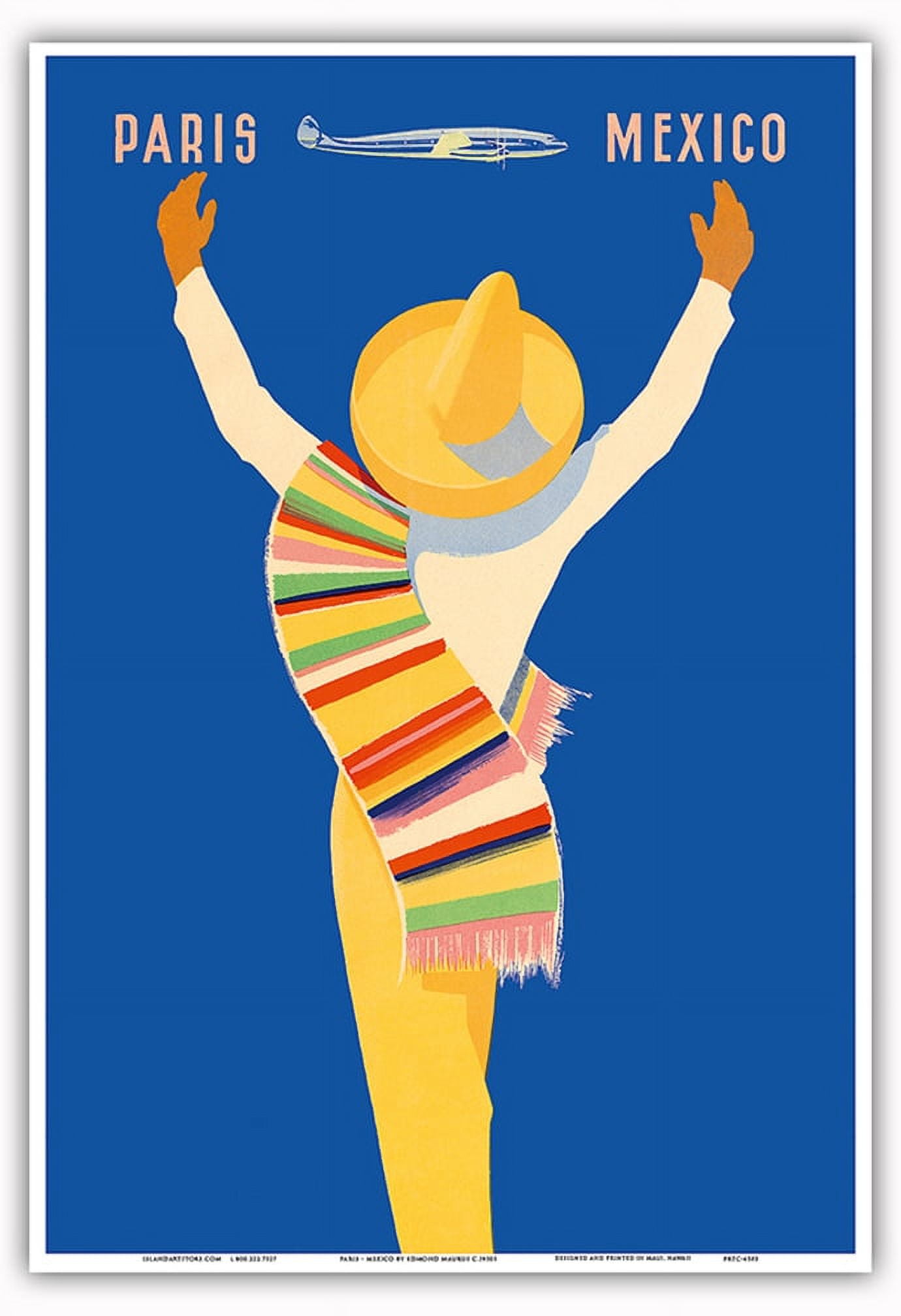 Paris France - Mexico - Native Mexican in Sombrero and Poncho - Vintage ...