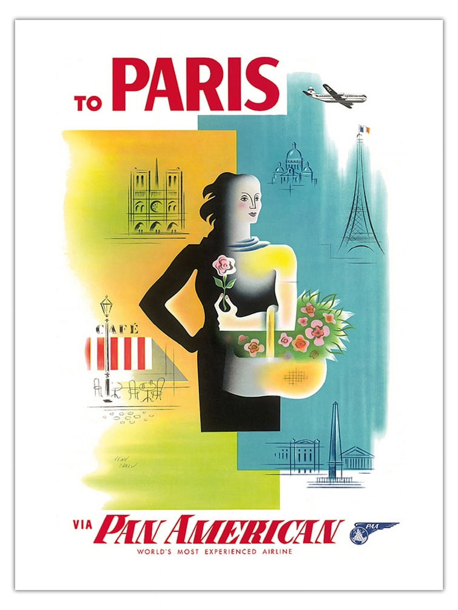 Paris France - Pan American Airways (PAA) - Eiffel Tower Notre Dame ...