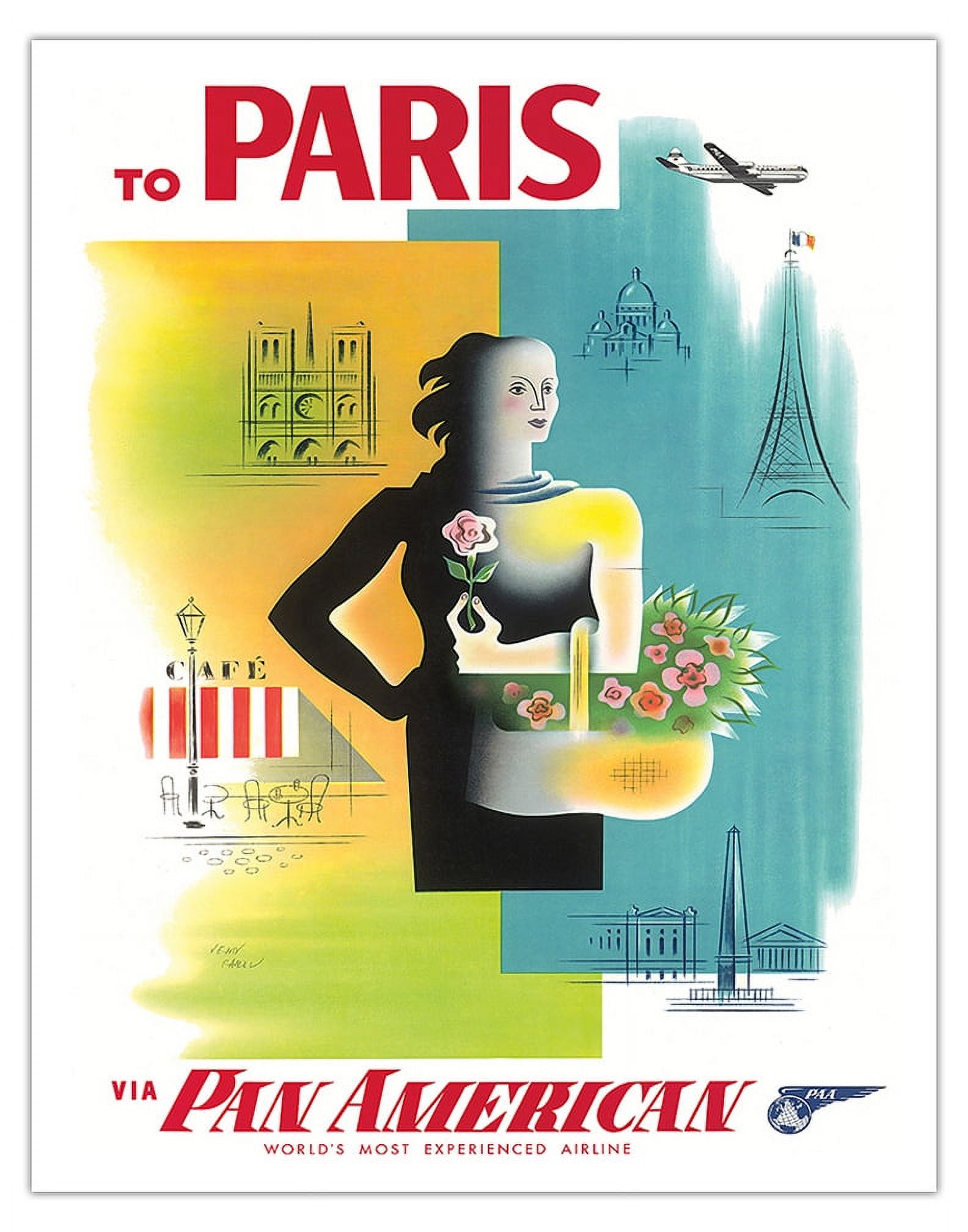 Paris France - Pan American Airways (PAA) - Eiffel Tower Notre Dame ...