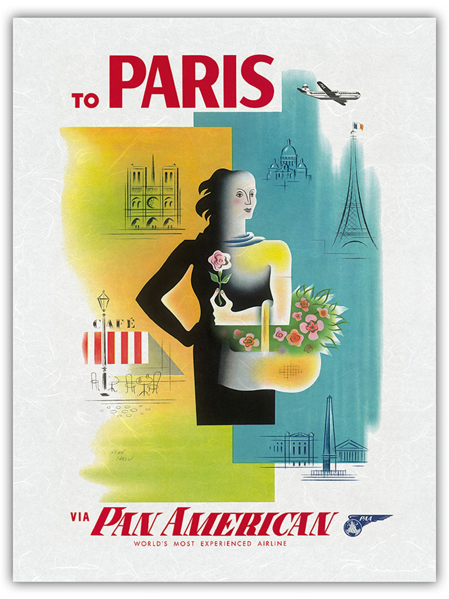 Paris France - Pan American Airways (PAA) - Eiffel Tower Notre Dame ...
