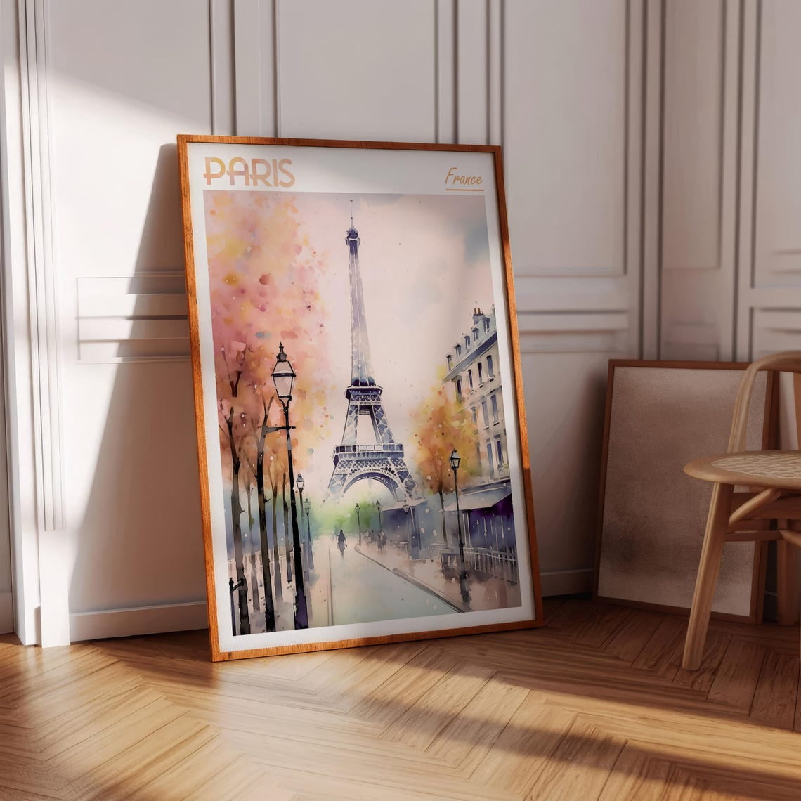 Paris France Pastel Travel Poster, Stretched Size 12x18 - Walmart.com