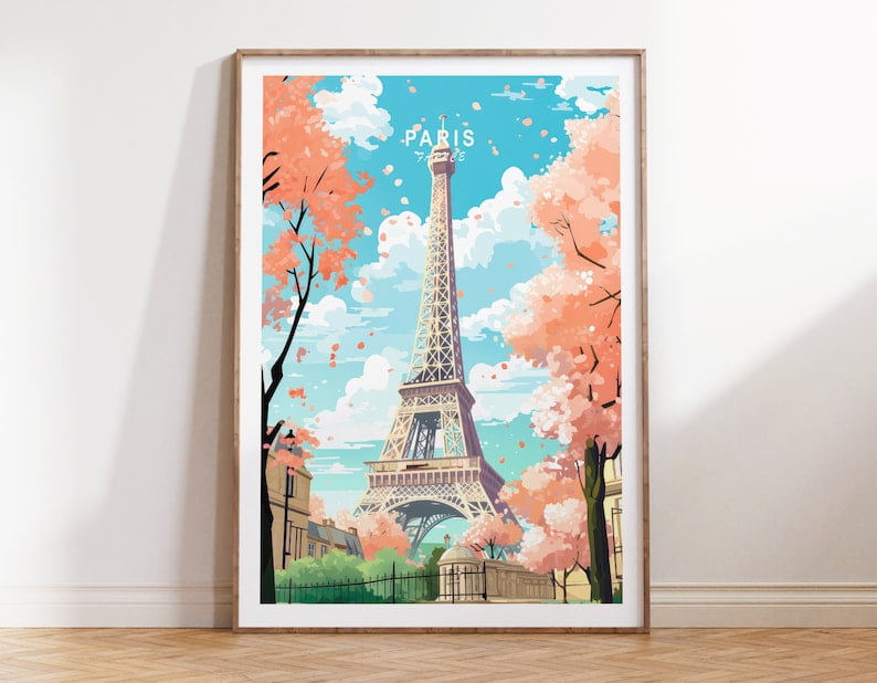 Paris France Poster Eiffel Tower Paris Poster Europe Poster Paris Print ...