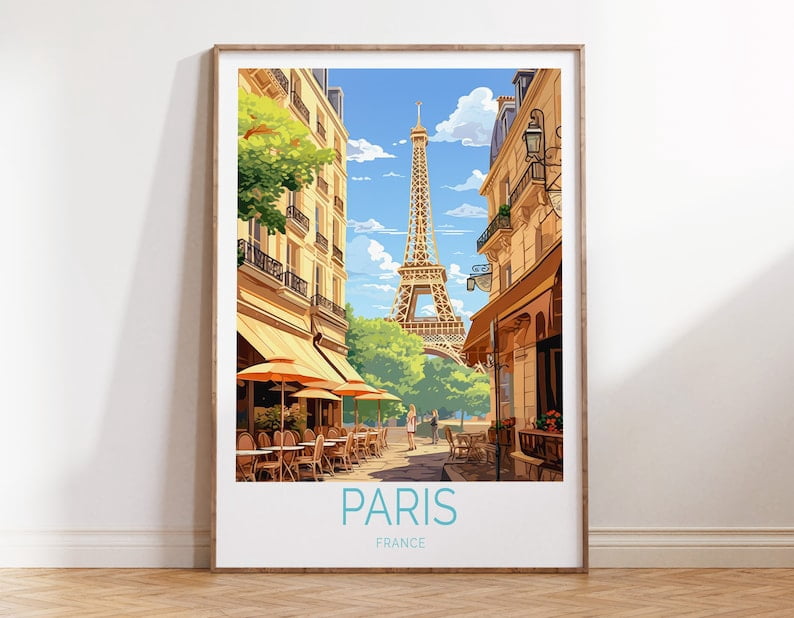 Paris France Poster – Eiffel Tower Wall Art, Paris Gift - Walmart.com