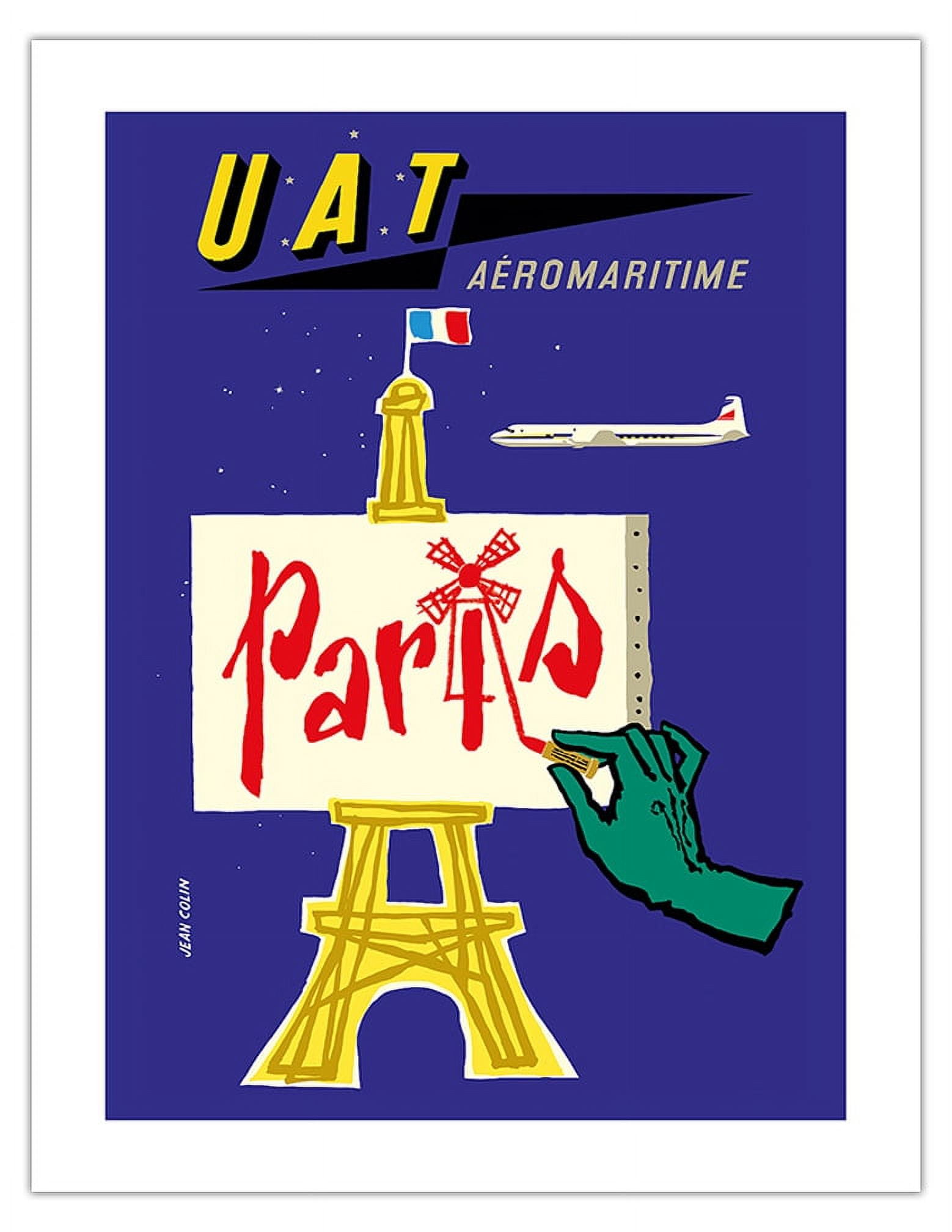 Paris France - UTA (Union des Transports Aériens) - Eiffel Tower Easel ...