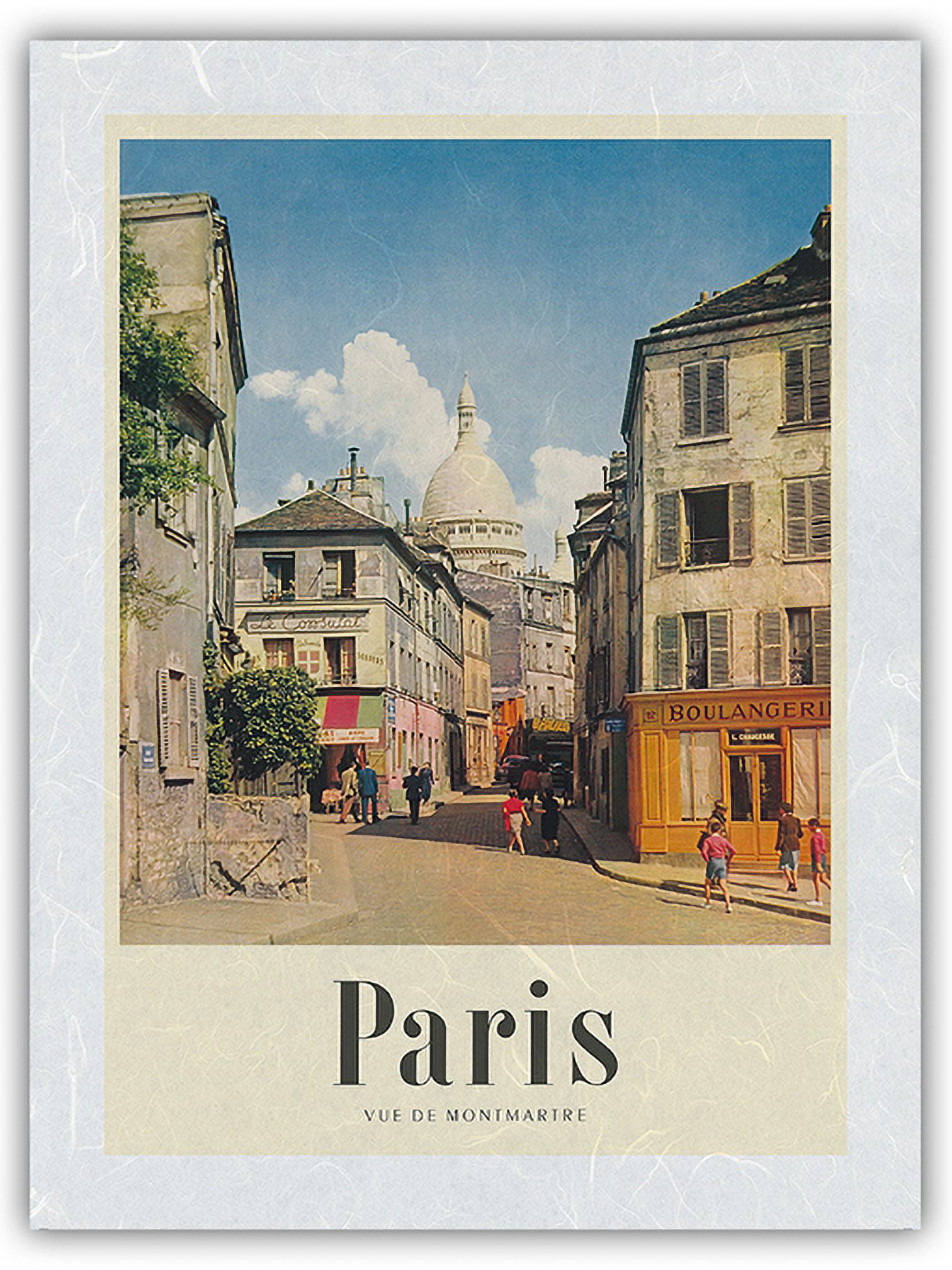 Paris France - View of Montmartre - Basilica of the Sacred Heart (Sacré-Cœur) - Vintage Travel ...