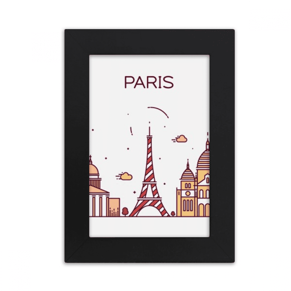 Paris French Flat Landmark Pattern Desktop Photo Frame Picture Display ...